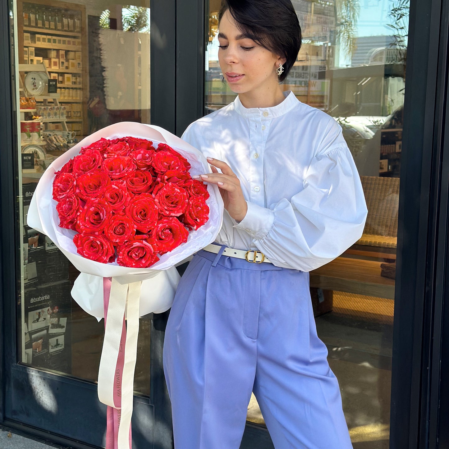Bouquet No 1016. Exclusive roses - by floral design Aya Flowers